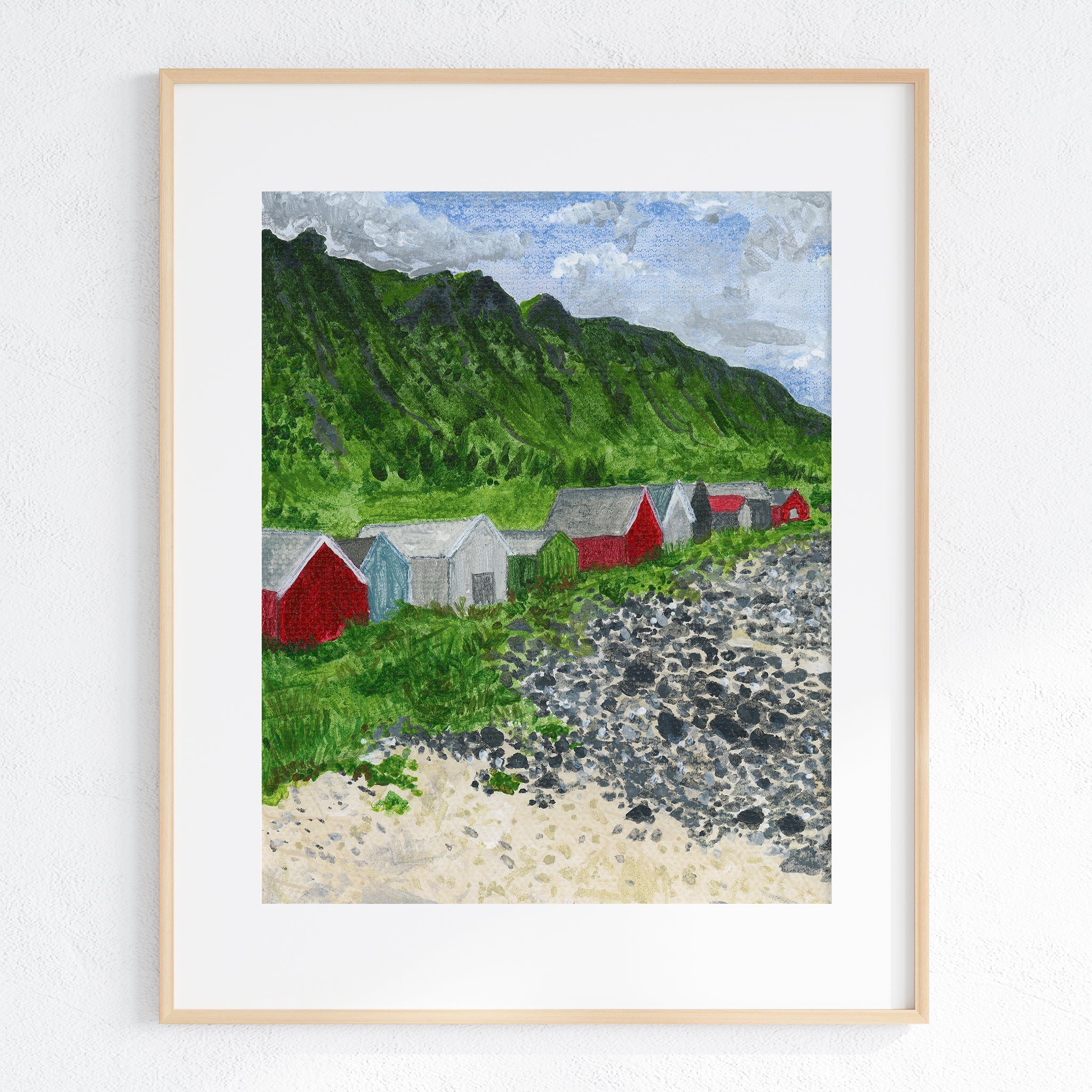 "Norway Beach Huts" Fine Art Print – Hannah Ervick Art